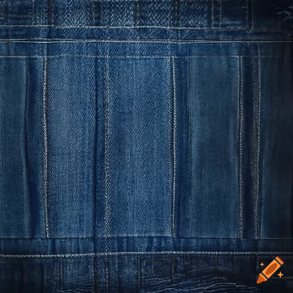 Grand piano with denim modesty panel on Craiyon