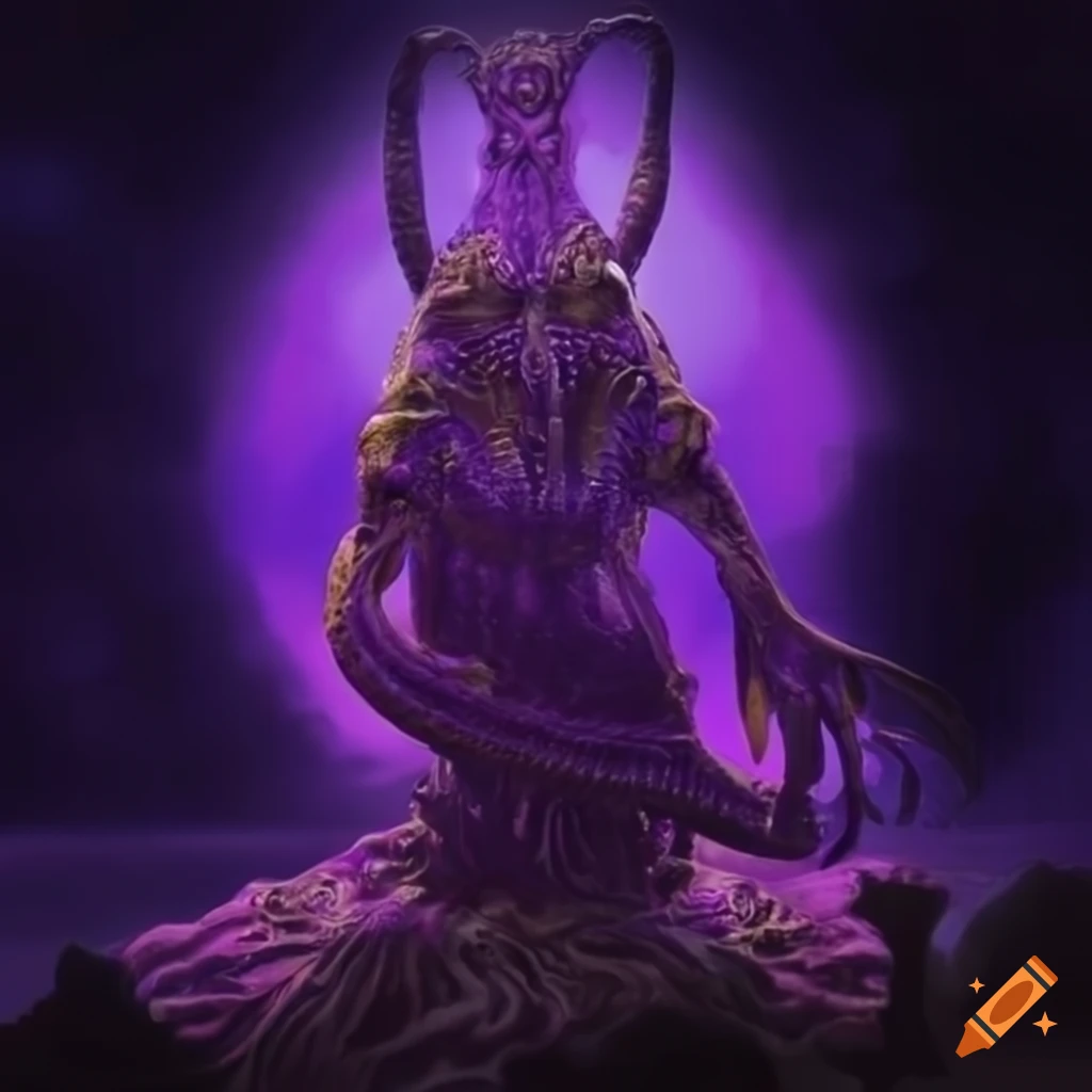 God of permanganate with purple tentacles on Craiyon