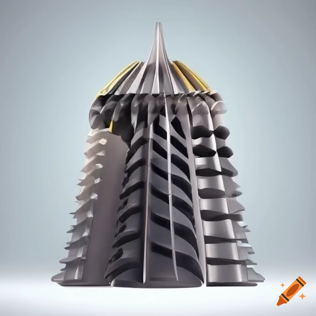 Detailed diagonal section of a turbine engine on Craiyon