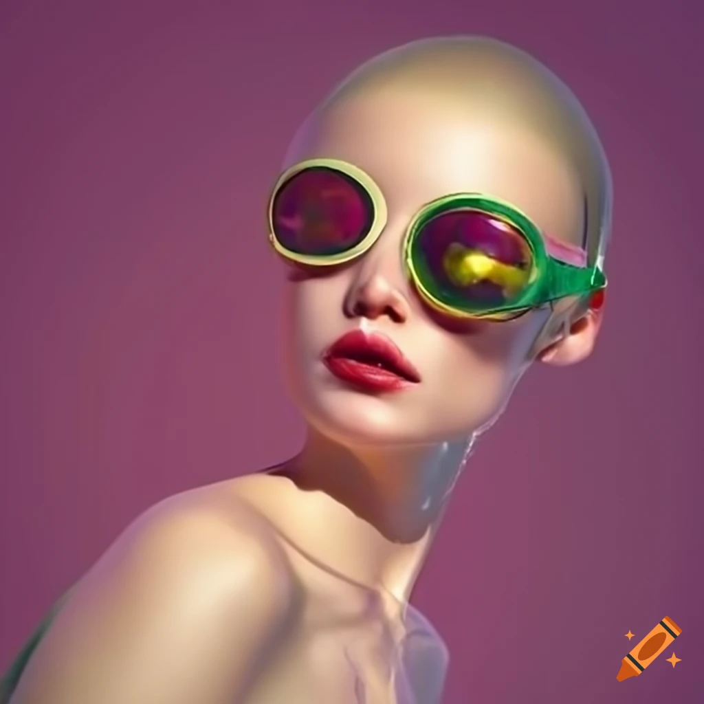 French high fashion vogue model in cream and pastel clothes with random ...