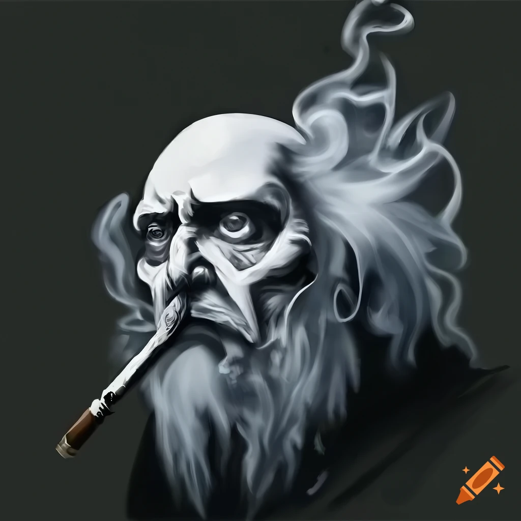 Wizard smoking a blunt on Craiyon