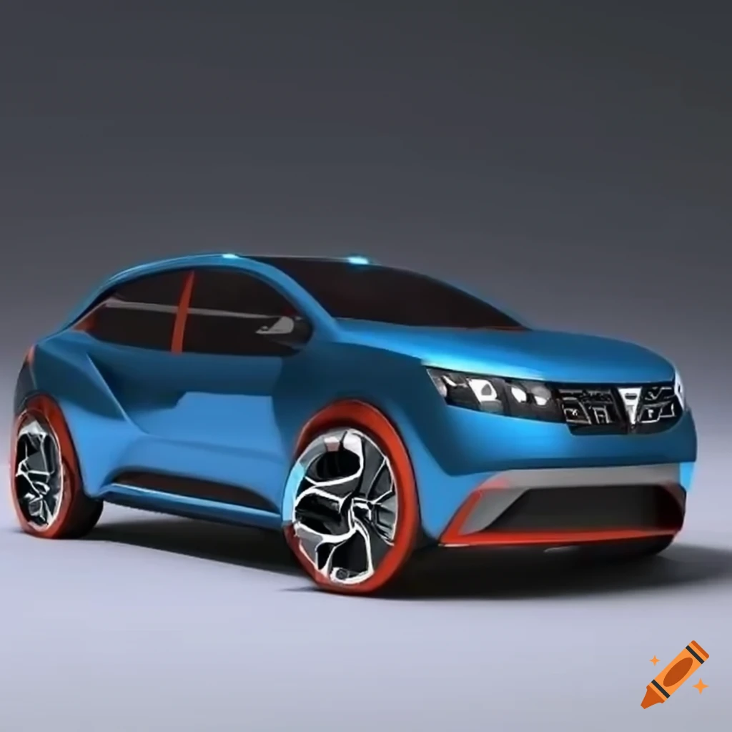 Dacia sportscar concept 3d model drawing with clean edges on Craiyon