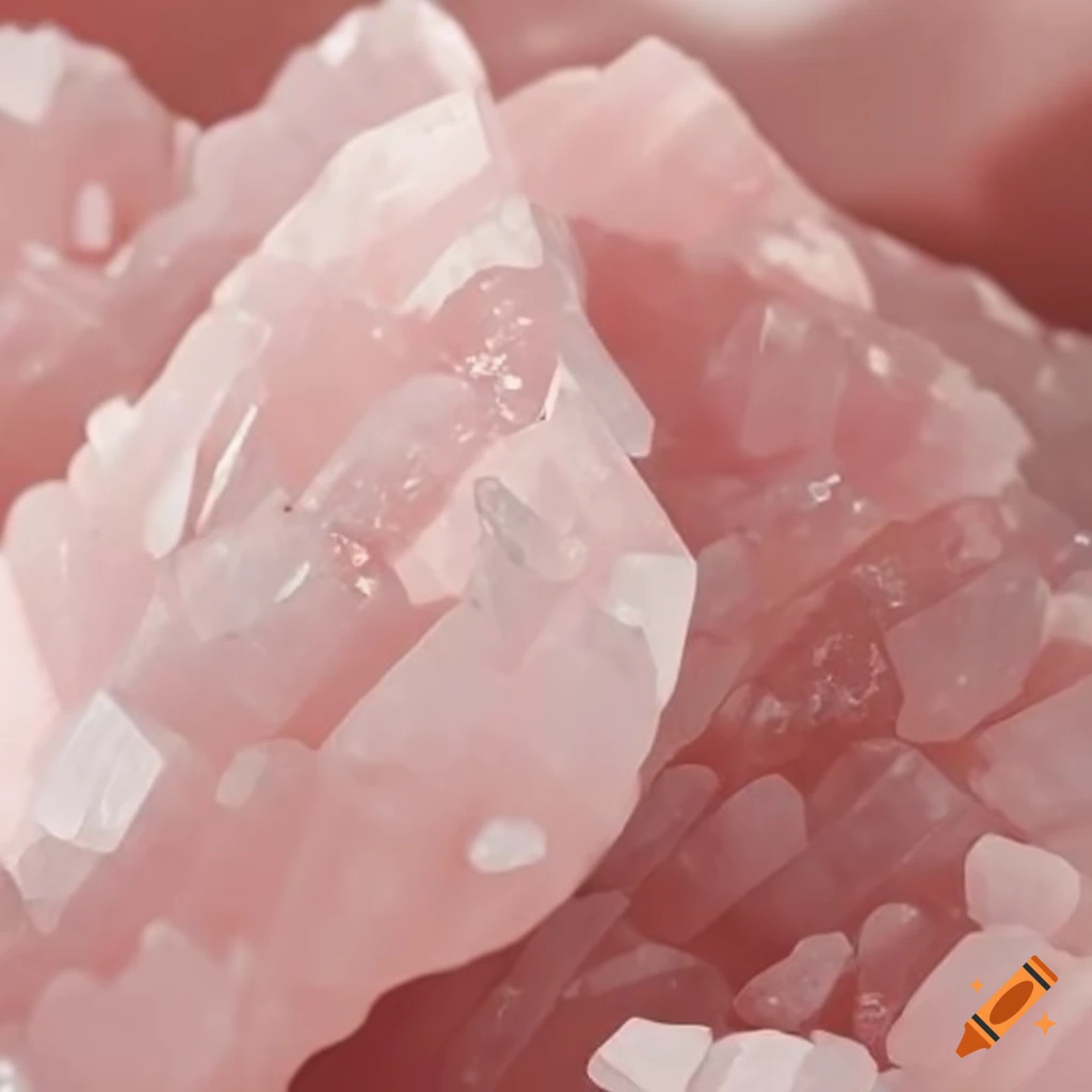 Delicate shades of light pink mineral stone on Craiyon