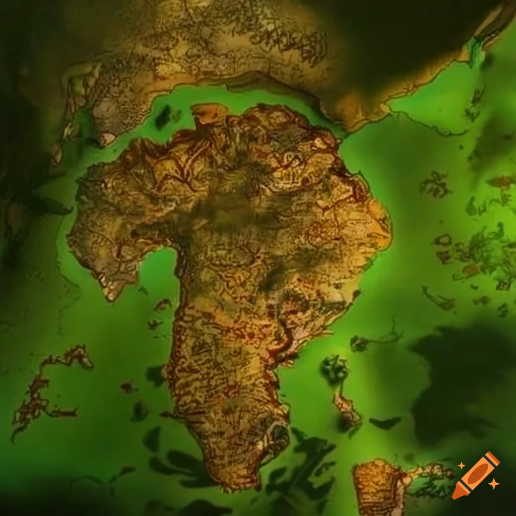 Map of coastal new land called Alternifolia on Craiyon