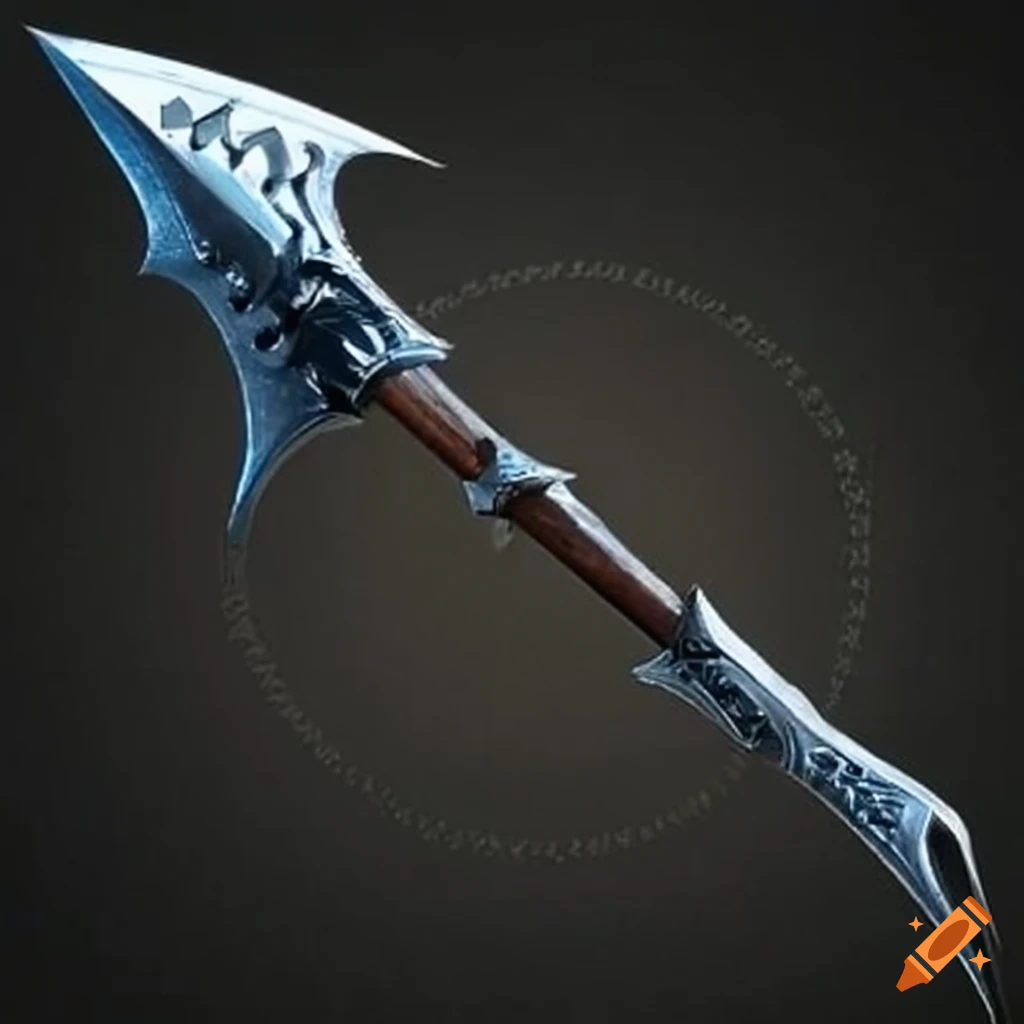 Mythic perfect master halberd on Craiyon