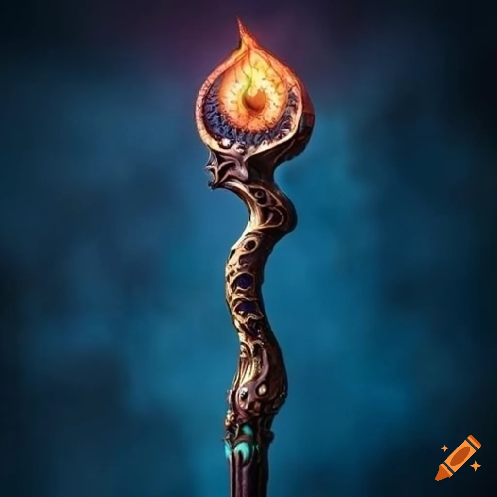 Intricate high fantasy ornate magical staff on Craiyon