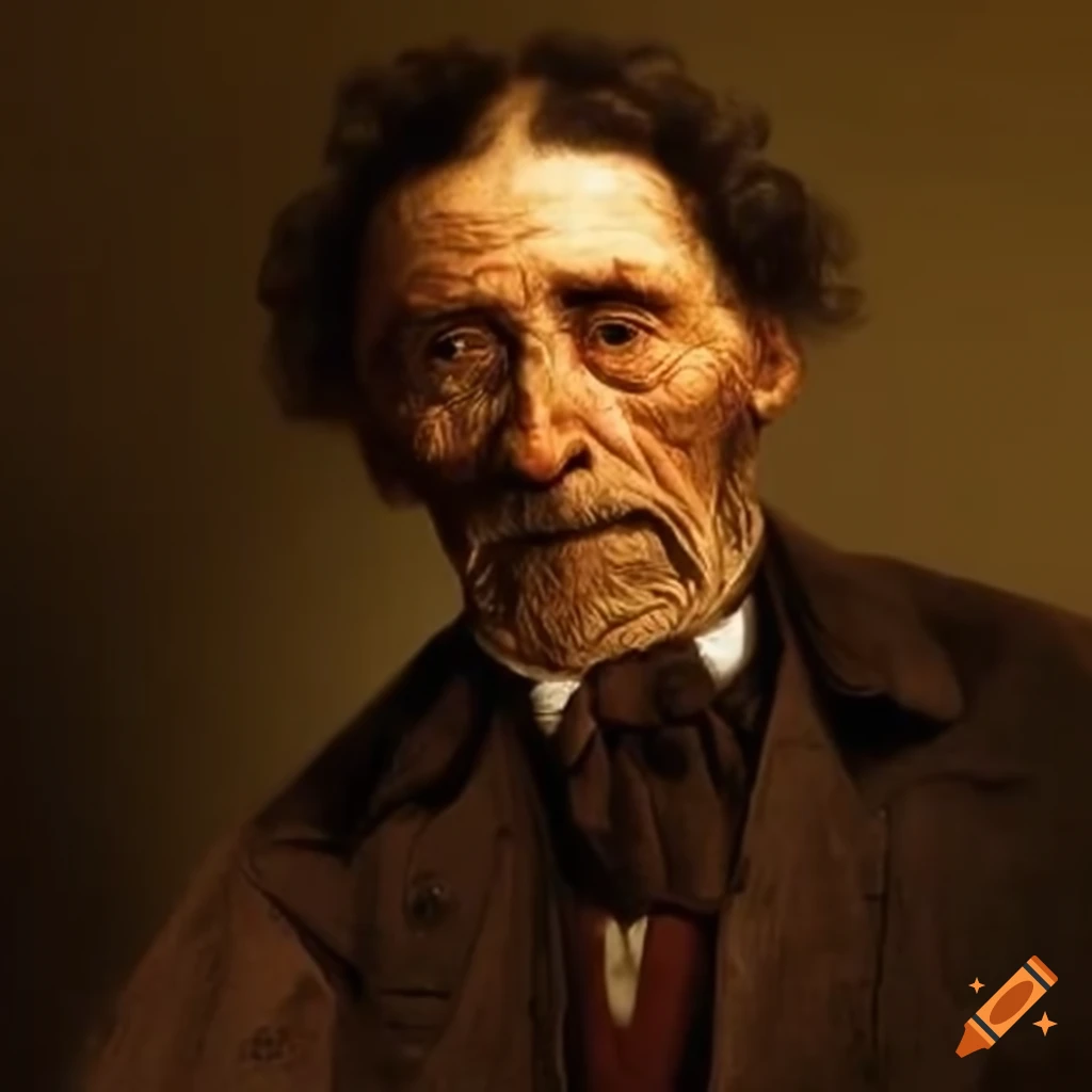 Portrait of a poor white man named John in 1830 on Craiyon