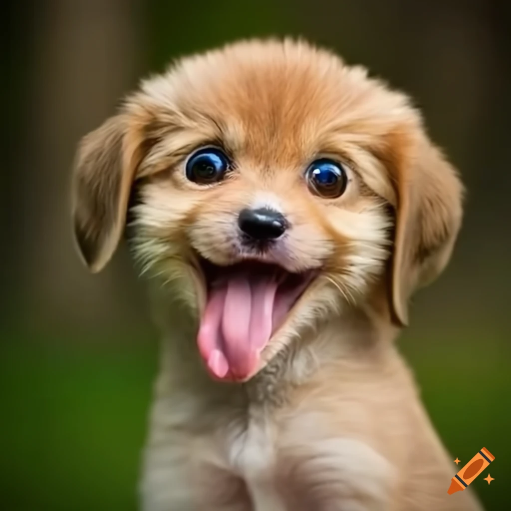 Smiling adorable puppy on Craiyon