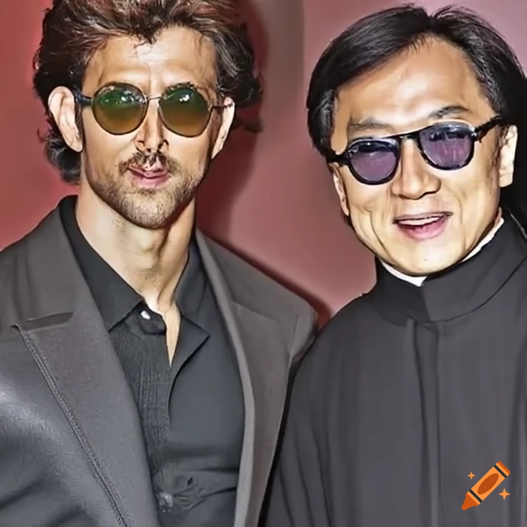 Hrithik roshan with jackie chan on Craiyon