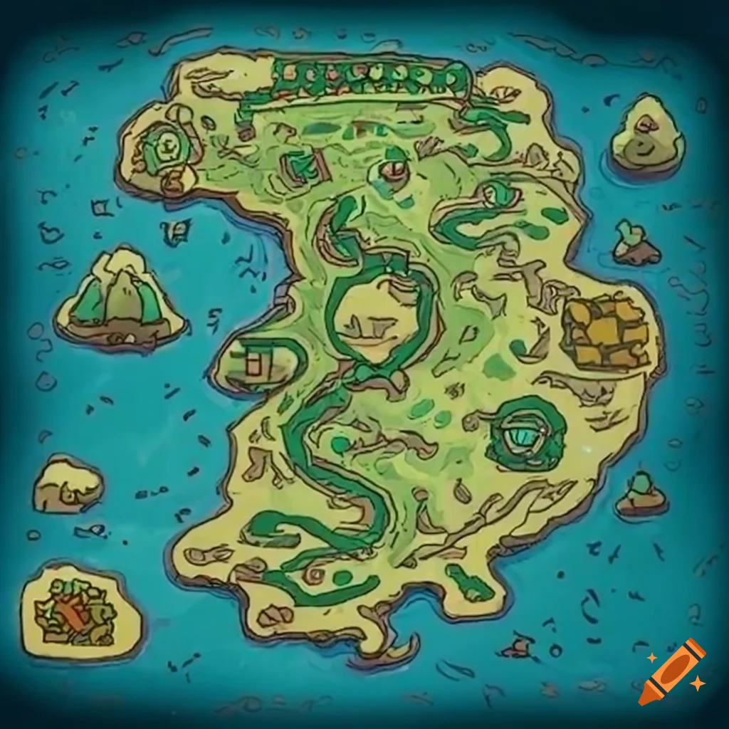 Zelda doodle map on Craiyon