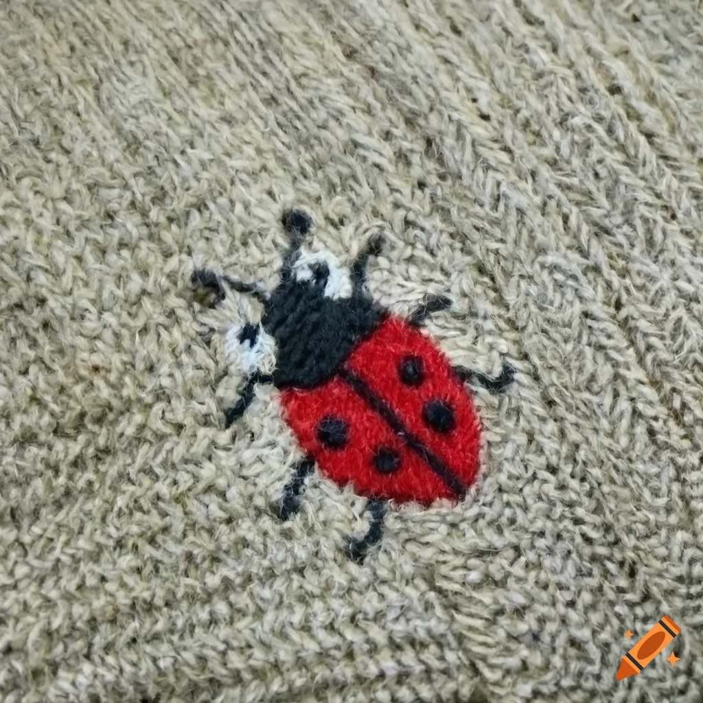 Ladybug embroidery on a sweater on Craiyon