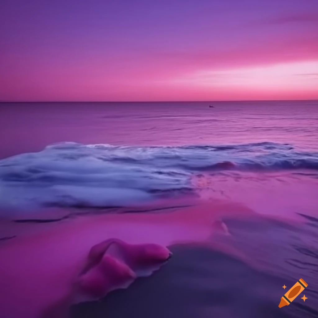 Pink ocean view on Craiyon