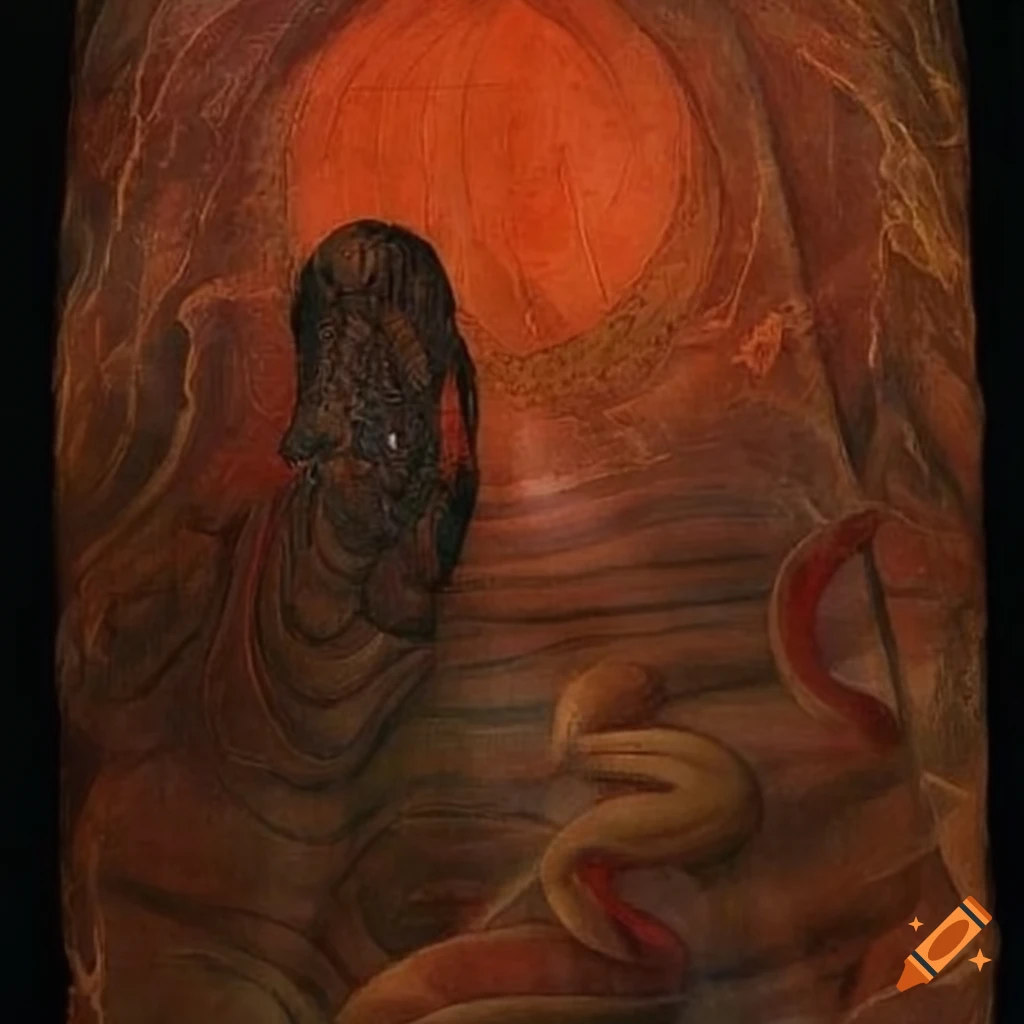 Woman wrapped in an ethereal plane with planets, walking among thorns ...