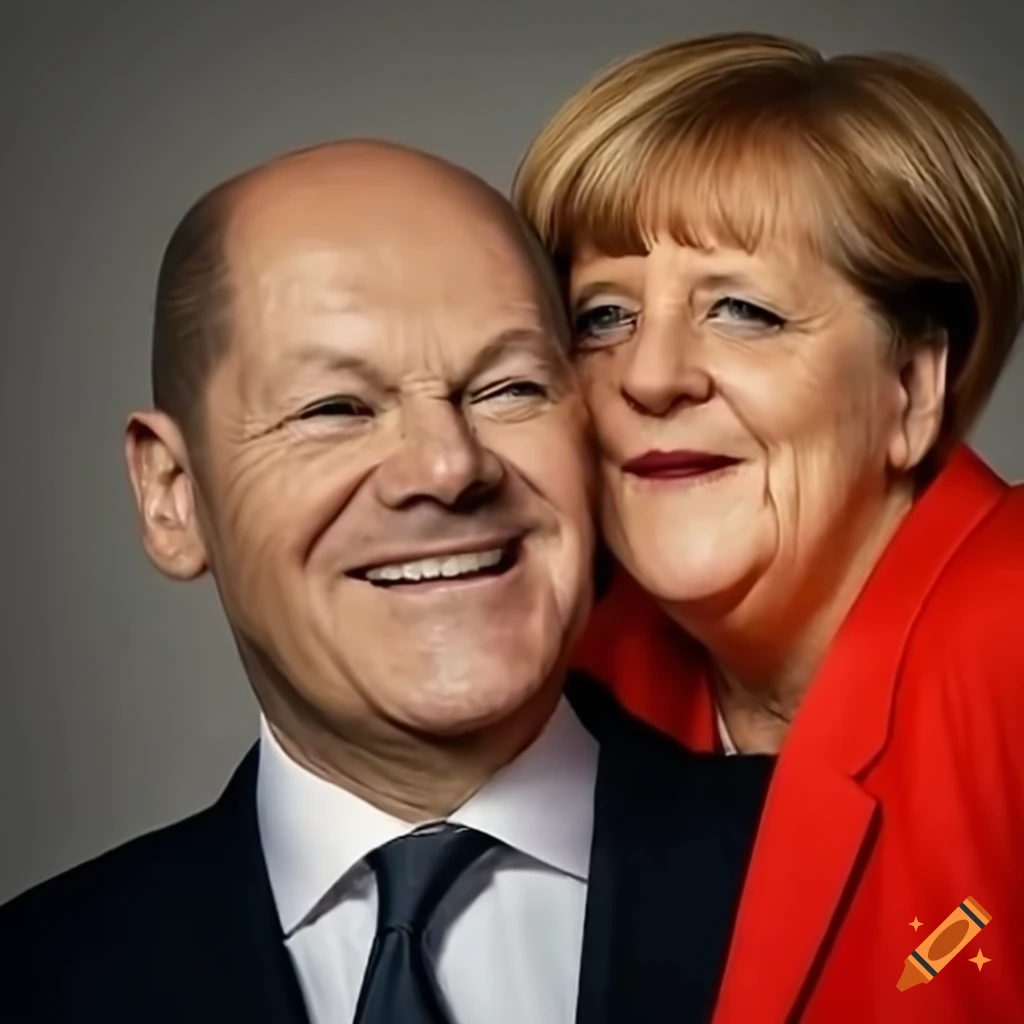 Surrealist artwork of olaf scholz with angela merkel's hairstyle on Craiyon