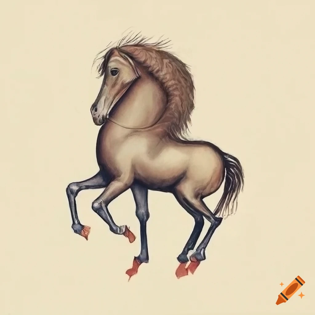 Medieval horse drawing on Craiyon