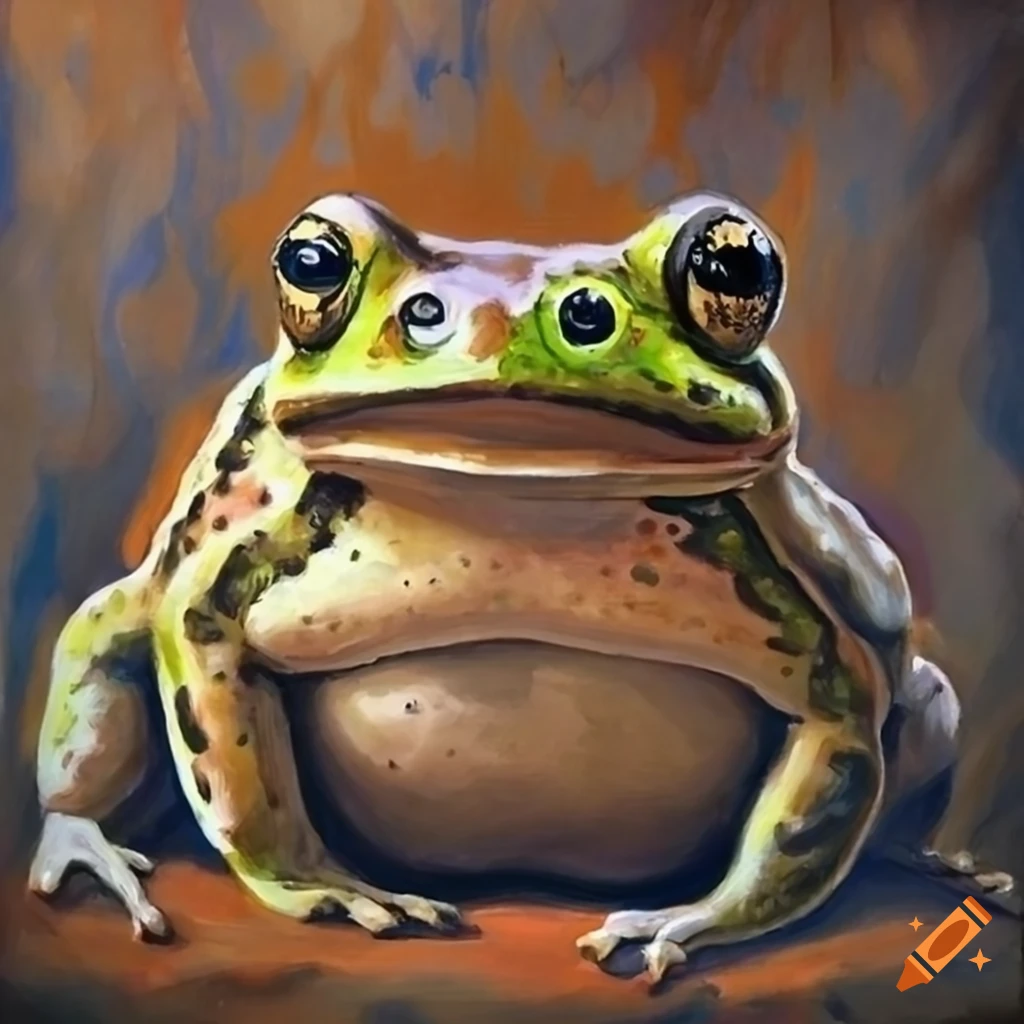 Toad in a canvas painting on Craiyon
