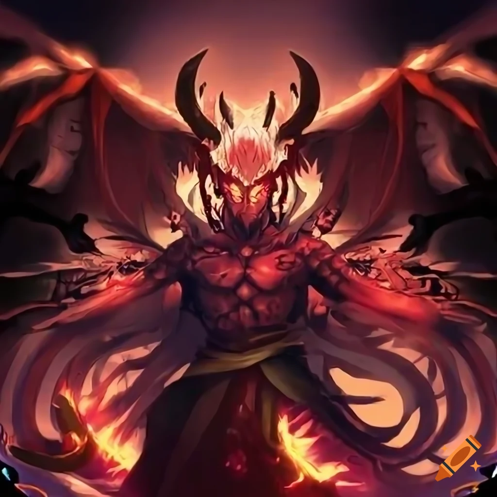 Anime-style depiction of a fighter demon and elven king on Craiyon
