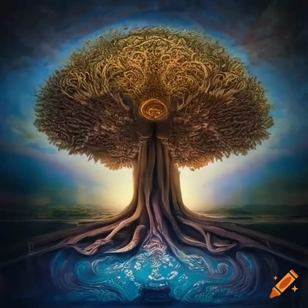 Tree of life at the gates of heaven with exquisite detail on Craiyon