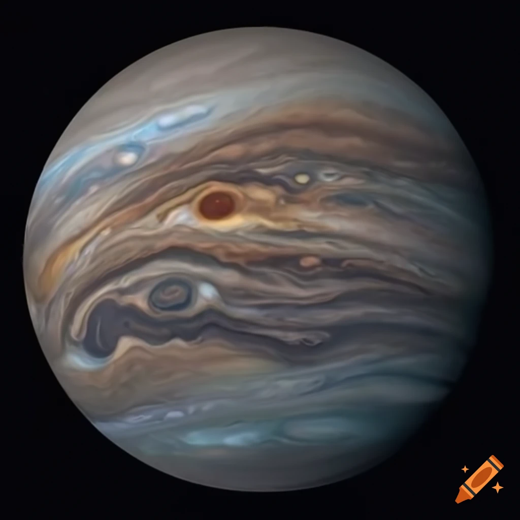 Close-up view of Jupiter's surface on Craiyon