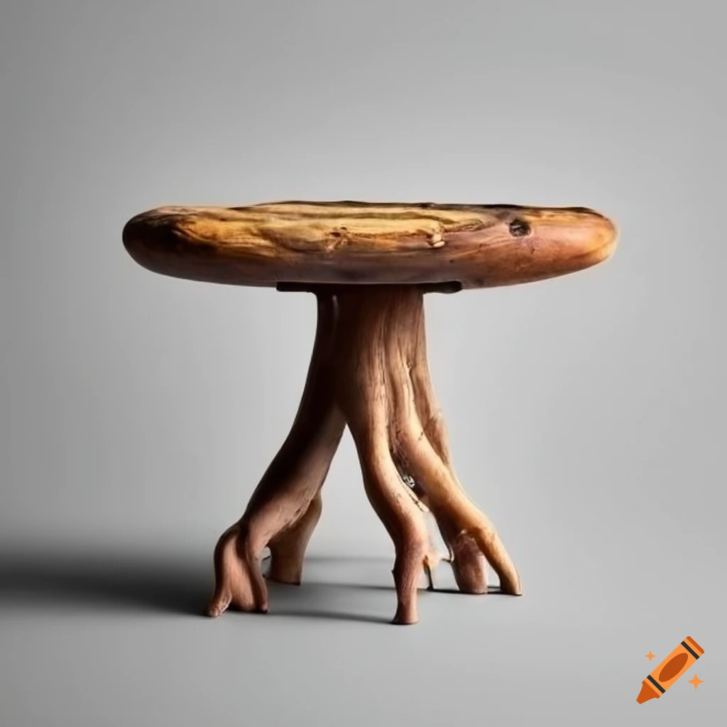 Stool with pot base and root legs on Craiyon