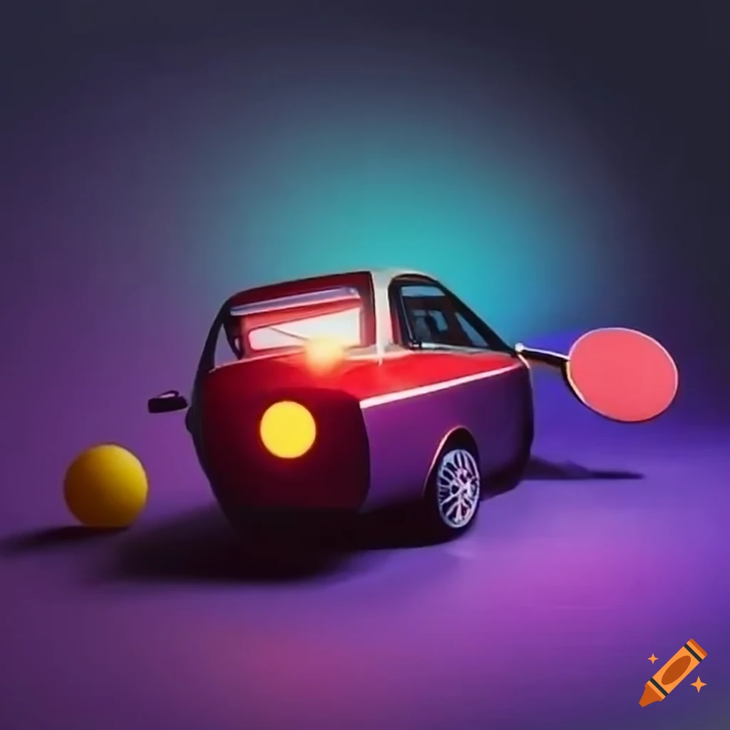Car playing ping pong on Craiyon