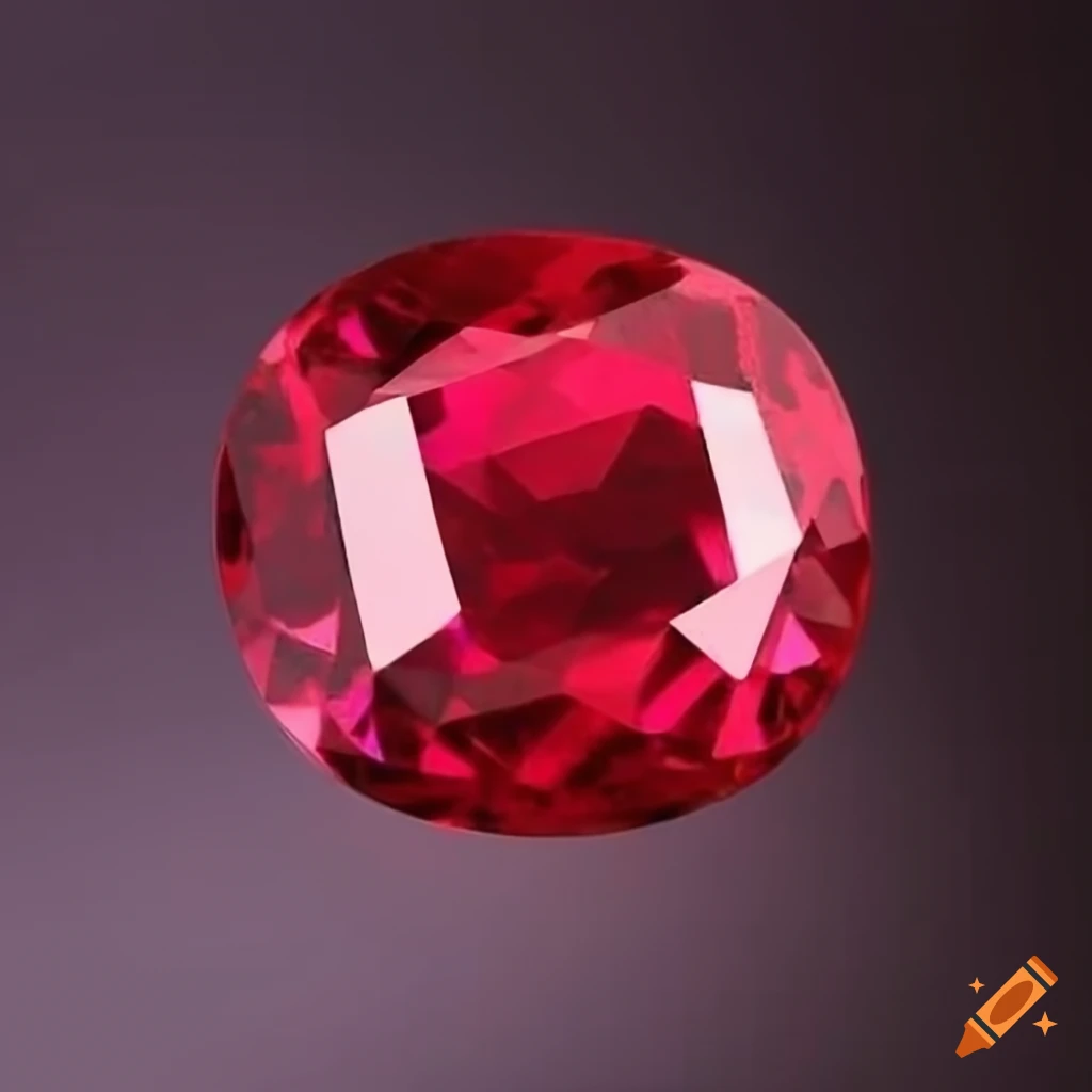 Circular red ruby gemstone on Craiyon