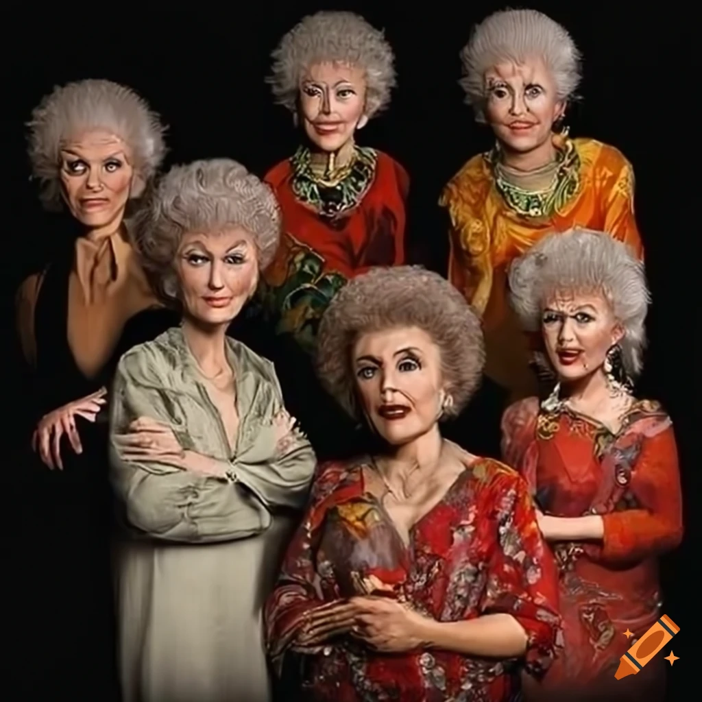Golden Girls characters as dinosaurs in human form on Craiyon