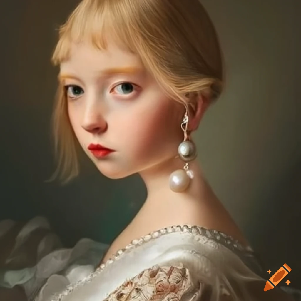 Girl with a pearl earring painting on Craiyon