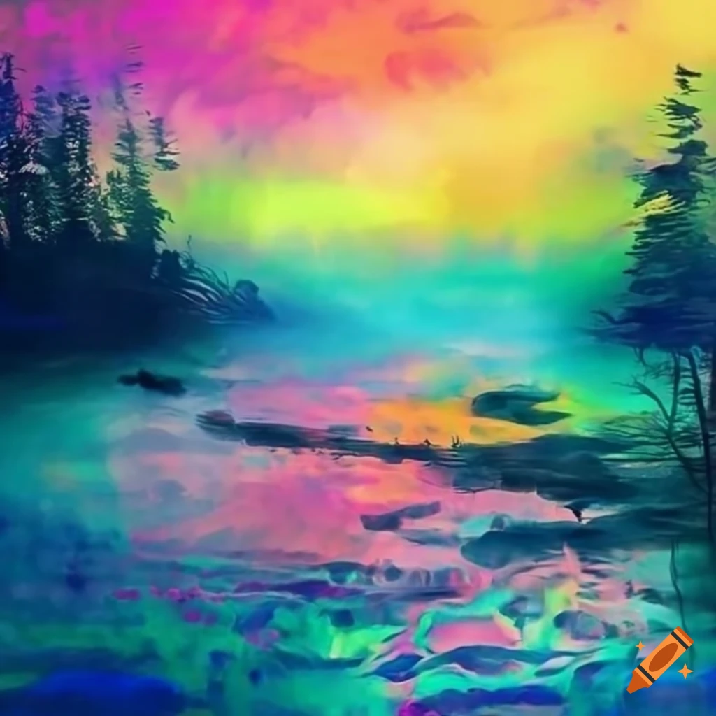 Enchanted psychedelic rainbow scenery of Salt Spring Island, BC, Canada ...