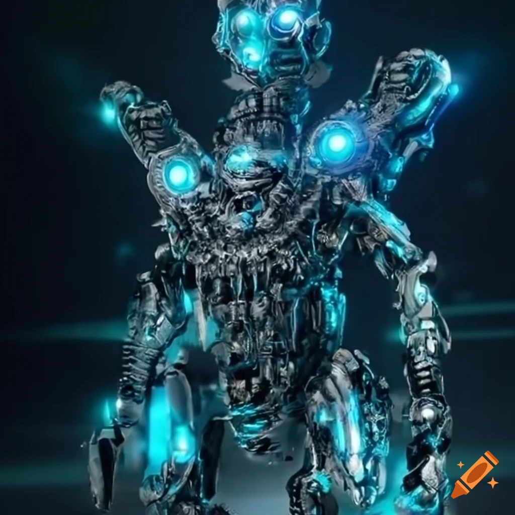 Intricately detailed Crystal Kaiju robot with mechanical elements on ...