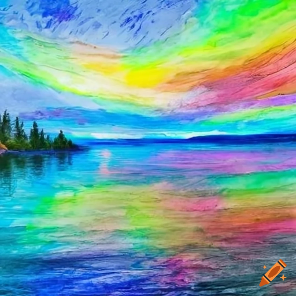 Enchanted ethereal rainbow scenery of salt spring island on Craiyon