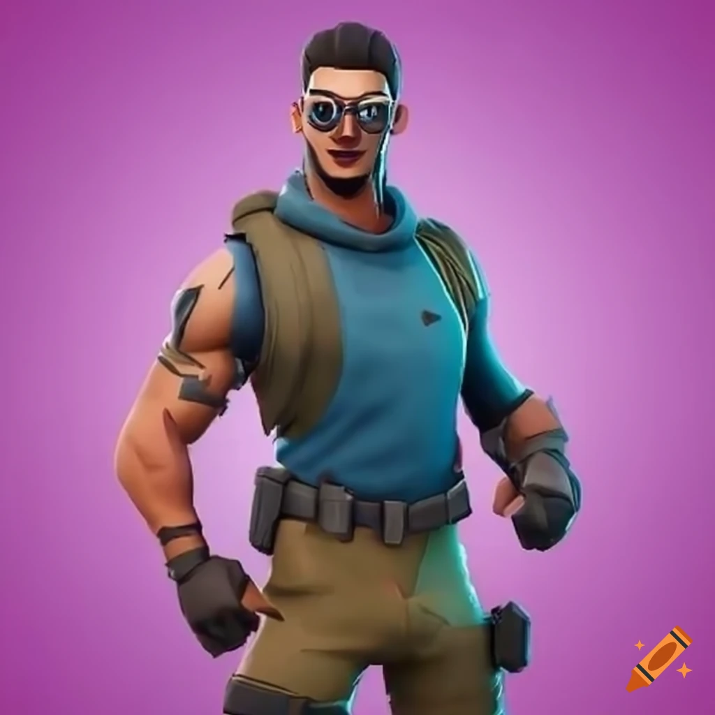 Fortnite character concept design of a male character on Craiyon