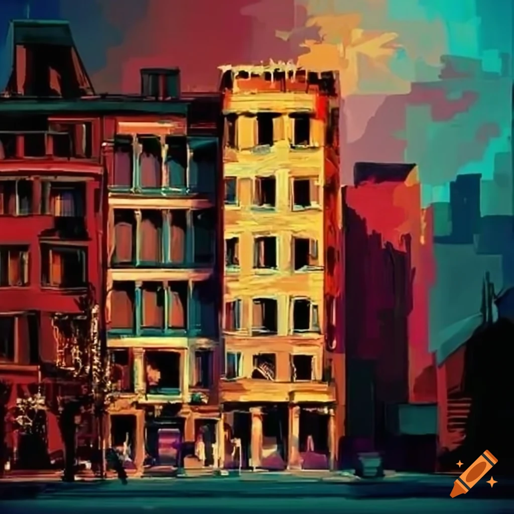 Building in an expressionist style on Craiyon