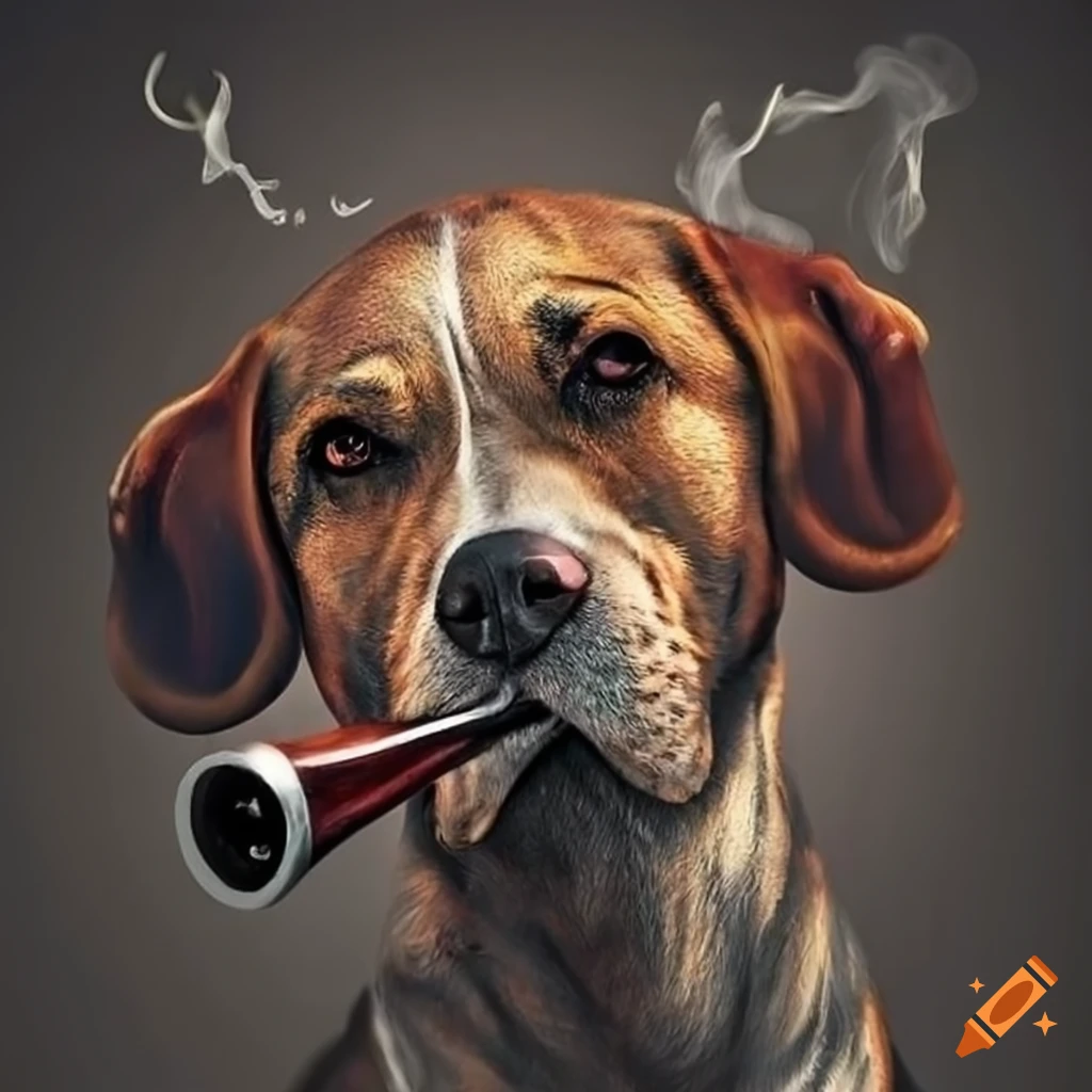 Dog smoking a pipe on Craiyon
