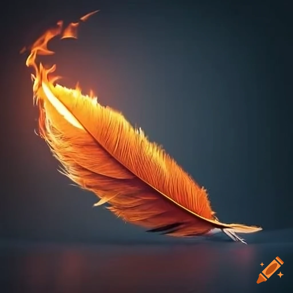 Burning feather on Craiyon