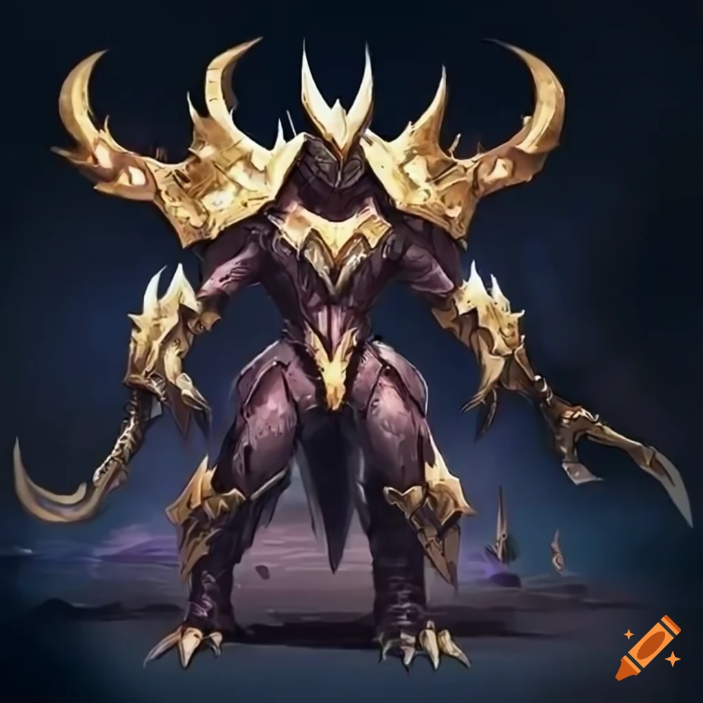 Celestial Armored beast-overlord victorious in battle on Craiyon