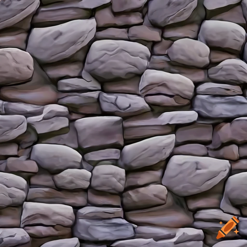 Detailed stylized gray stone wall texture seamless on Craiyon