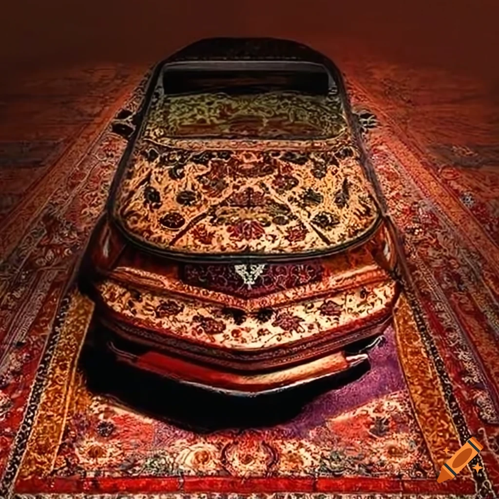 Stunning car adorned with intricate persian rug patterns on Craiyon