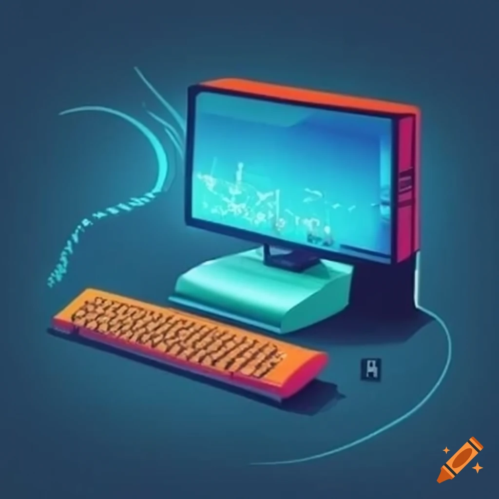 Basic personal computer setup without a graphics card on Craiyon