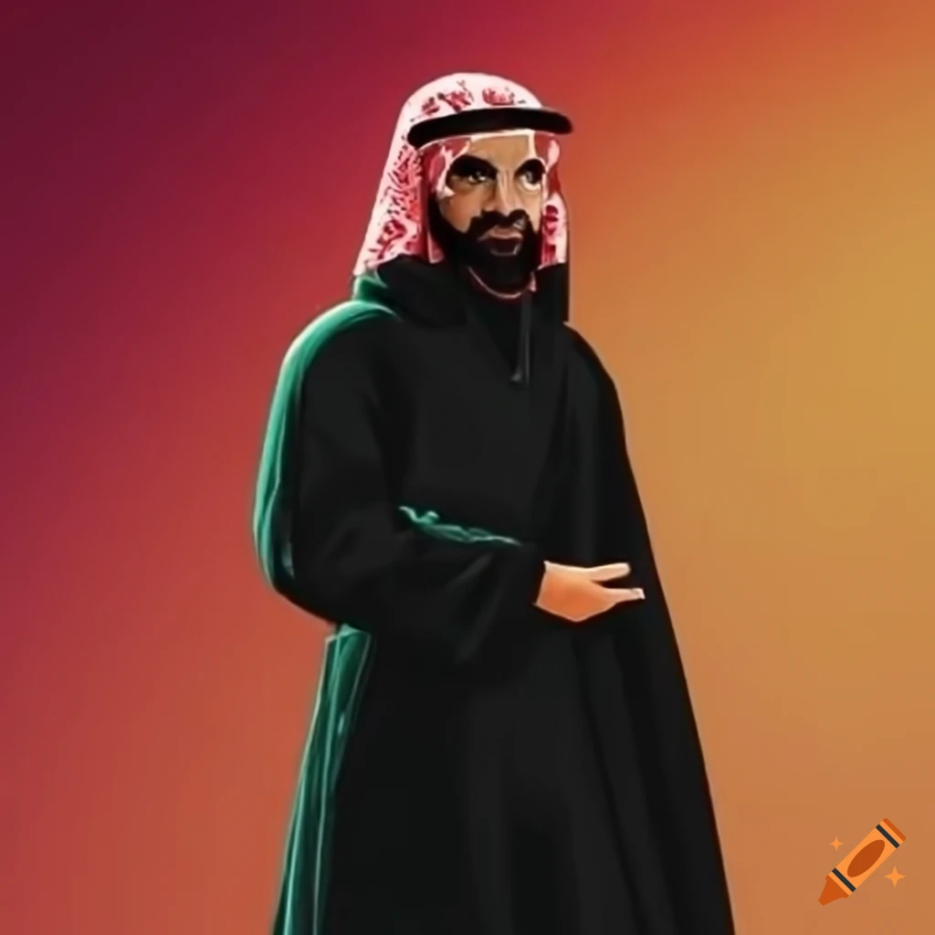 Rapper Drake in Arabic outfit on Craiyon