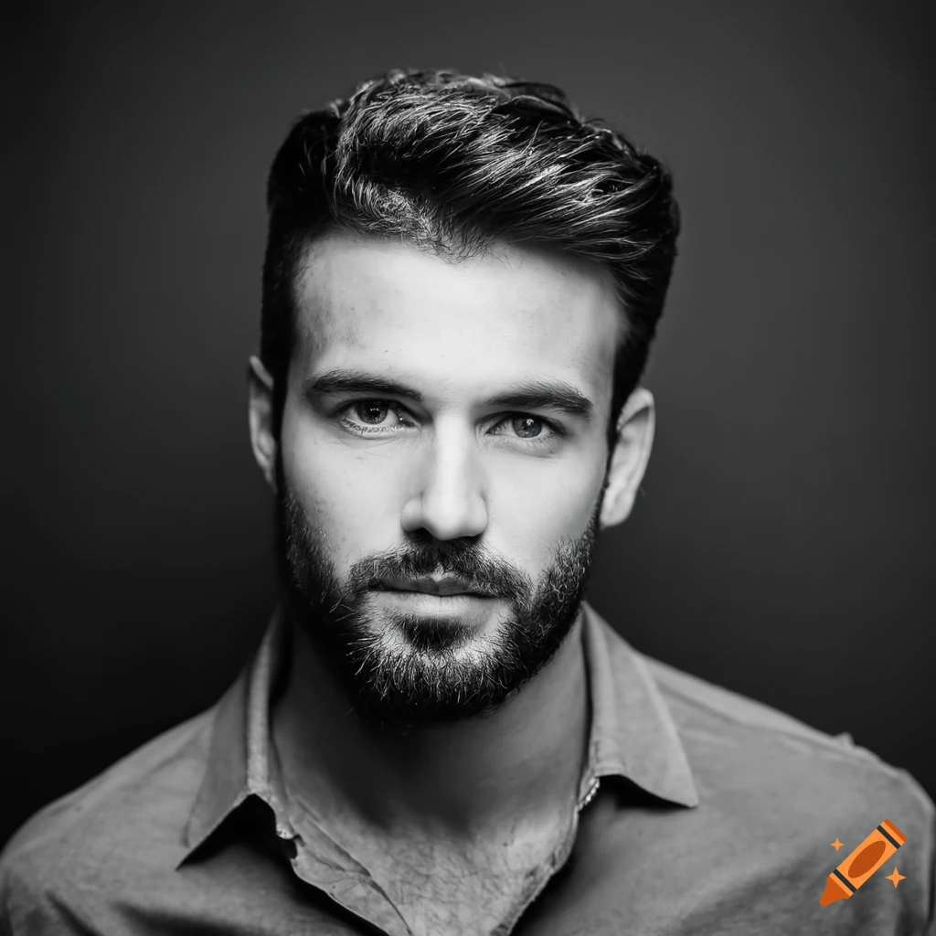 Beautiful man on dark background in 4k resolution on Craiyon