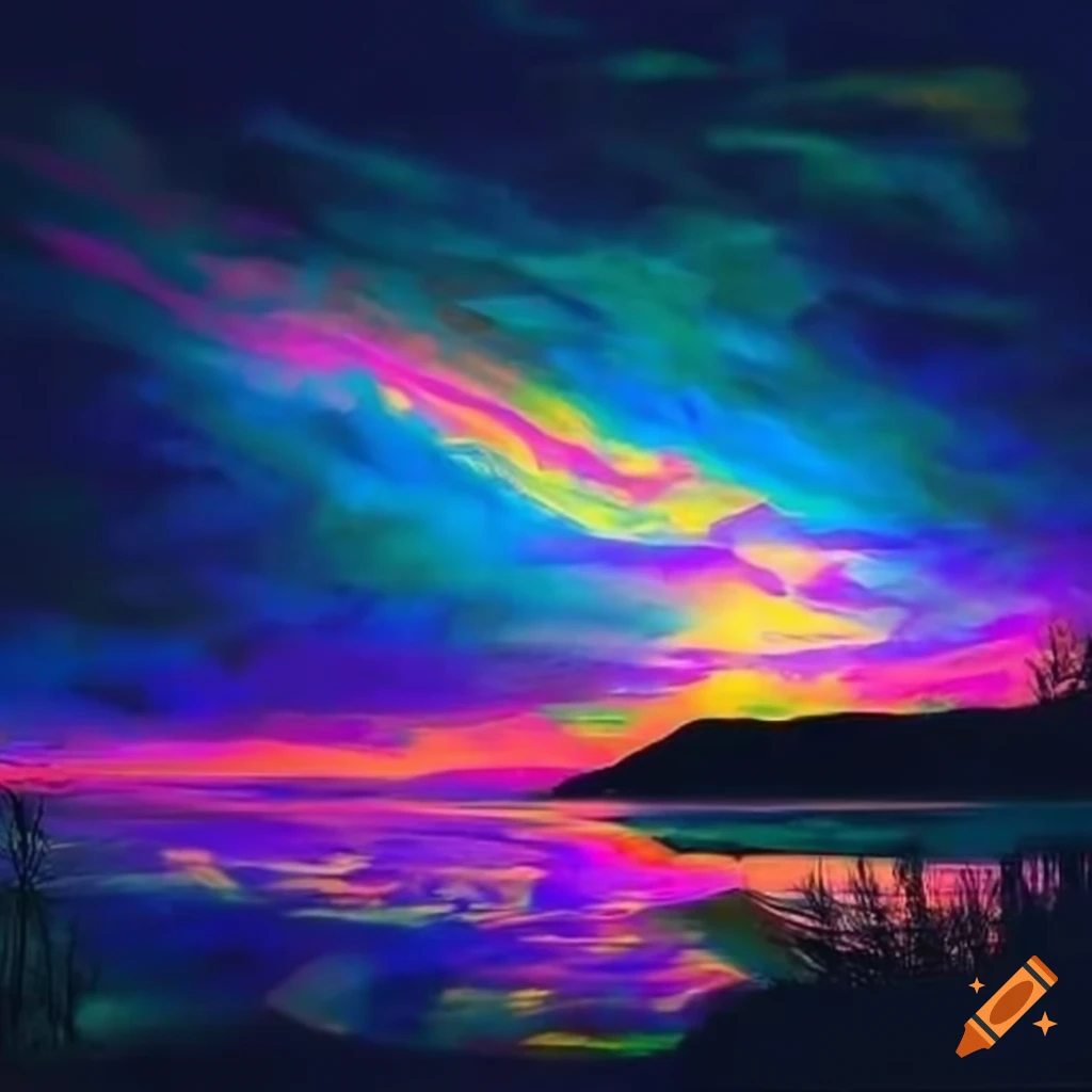 Enchanted psychedelic rainbow scenery of Salt Spring Island, BC, Canada ...