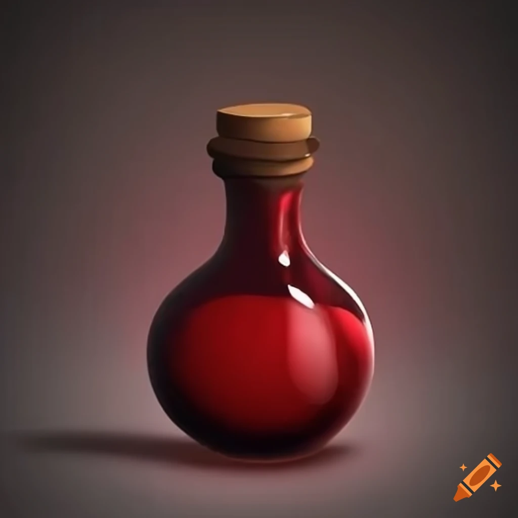 Dark-red potion of health on Craiyon