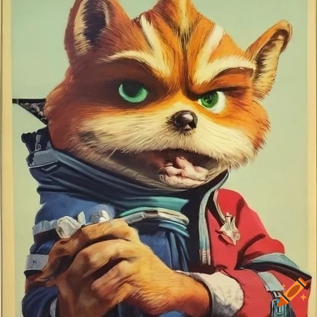 Vintage star fox poster by norman rockwell and james gurney on Craiyon
