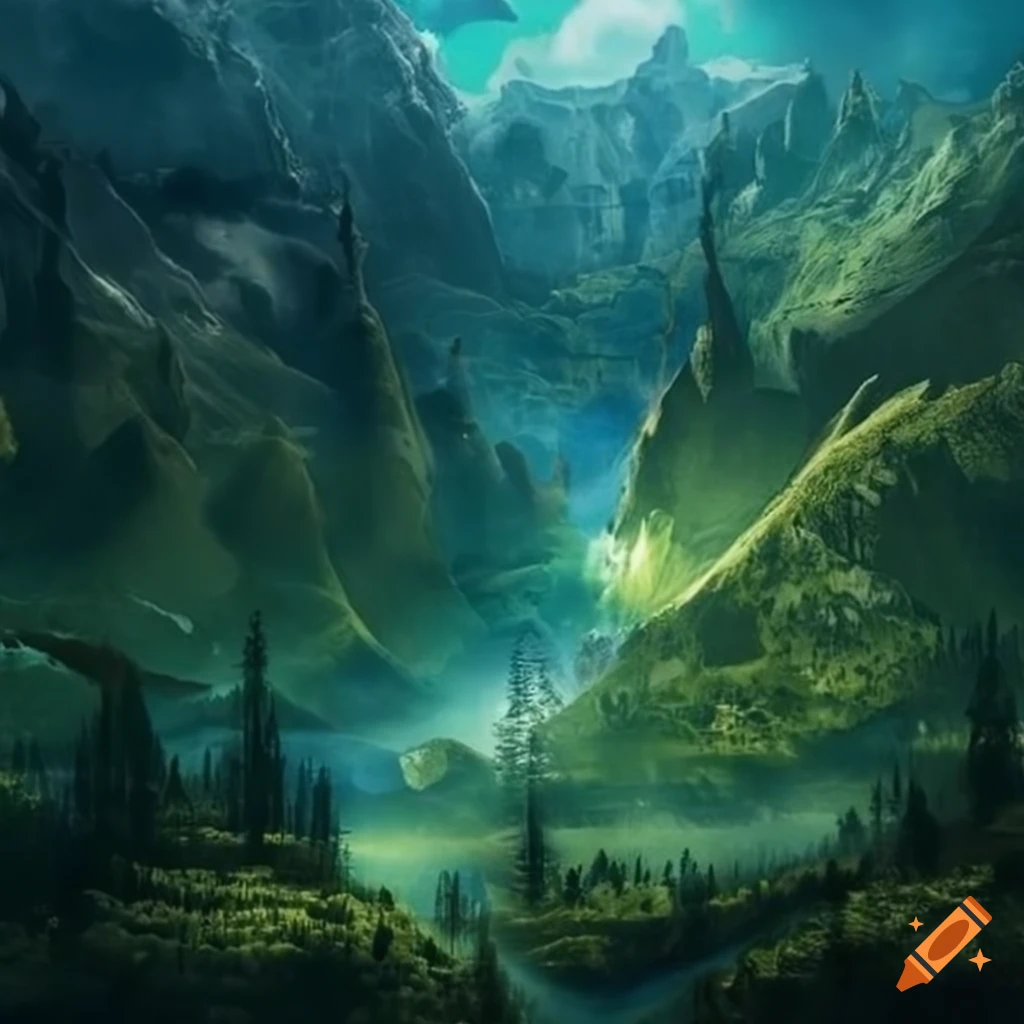 Breathtaking and intricate map of a magical land on Craiyon