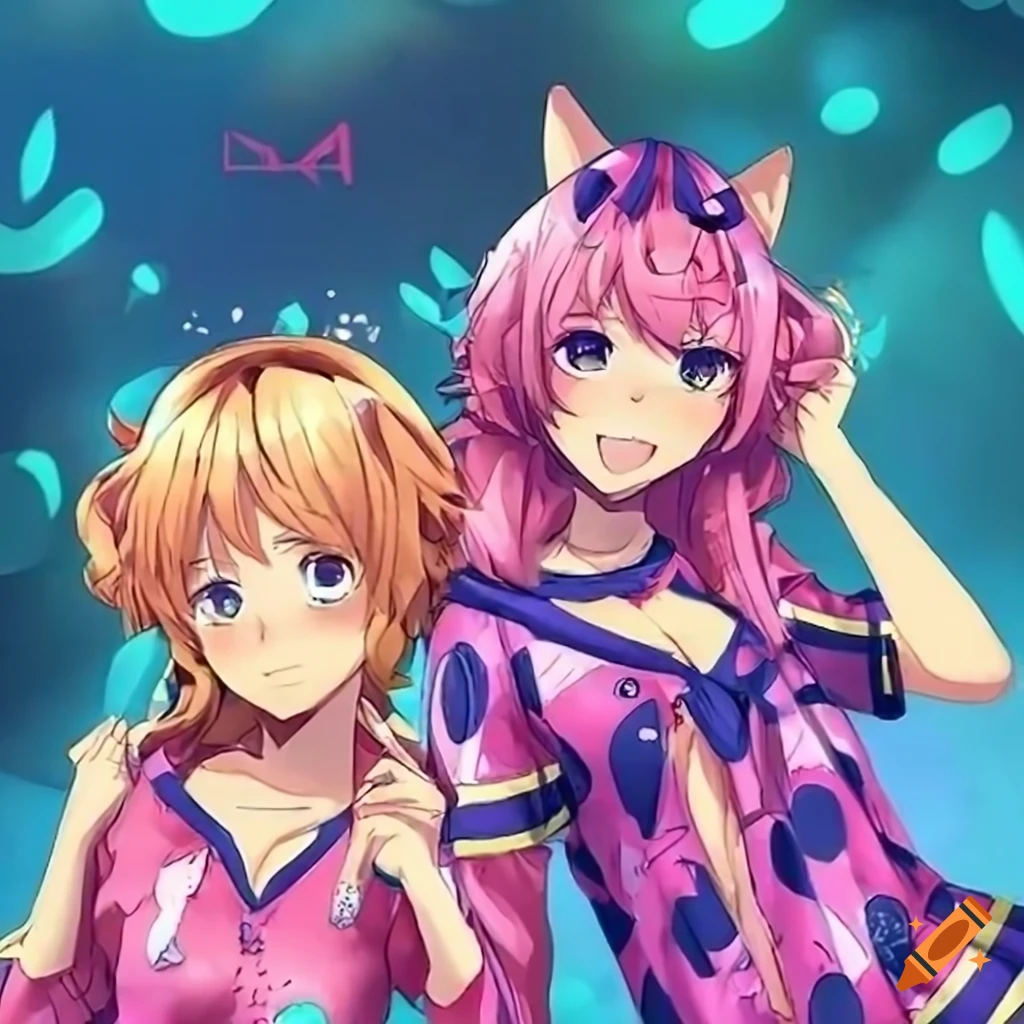 Anime pajama party scene on Craiyon