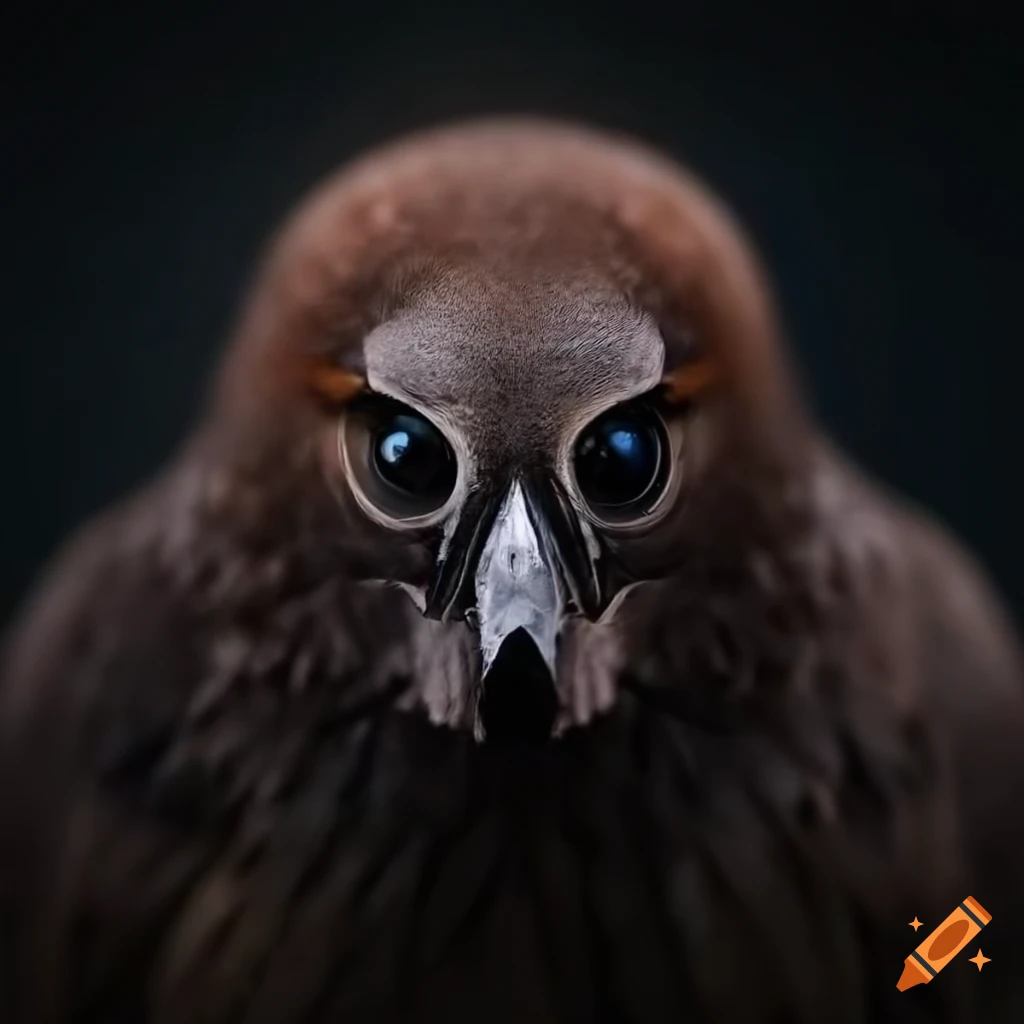 Portrait of a bird with camera head features in terminator style on Craiyon