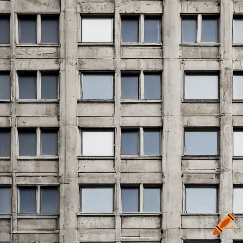 Concrete building texture with windows on Craiyon