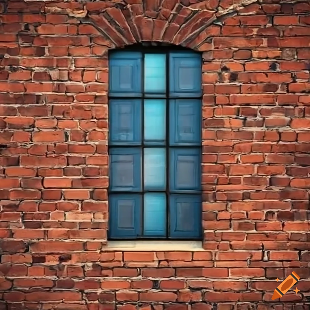 Seamless texture of an old brick wall with windows on Craiyon