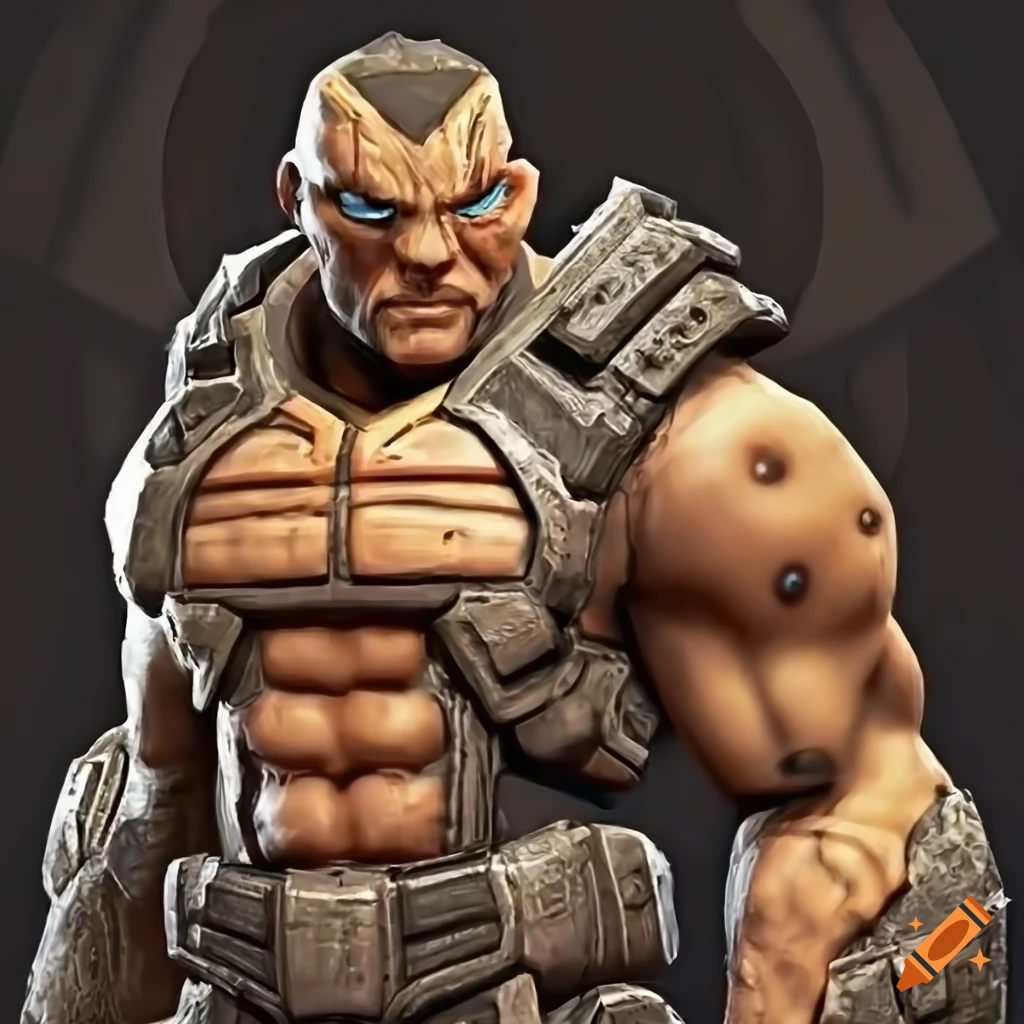Muscular warrior with heavy axe in quake 2 on Craiyon